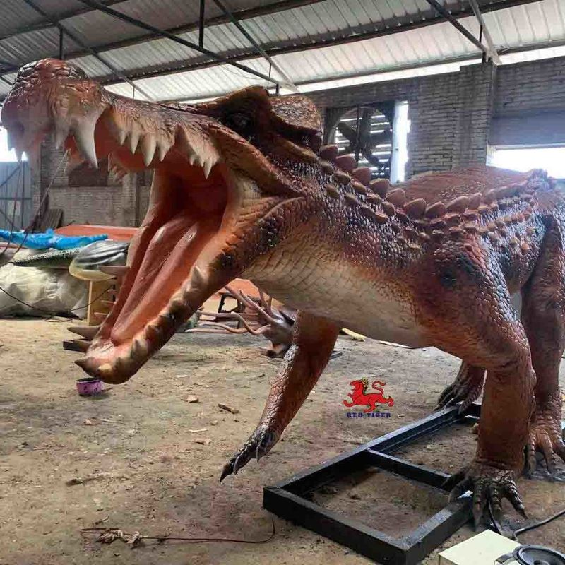 Life Size Realistic Dinosaur Models Outdoor Crocodile Statue Theme Park ...