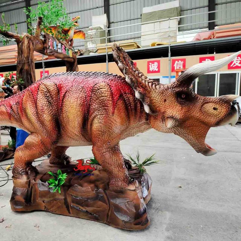 Jurassic World Dinosaur Realistic Animatronic Dinosaur Amusement Park Theme Park Triceratops Model