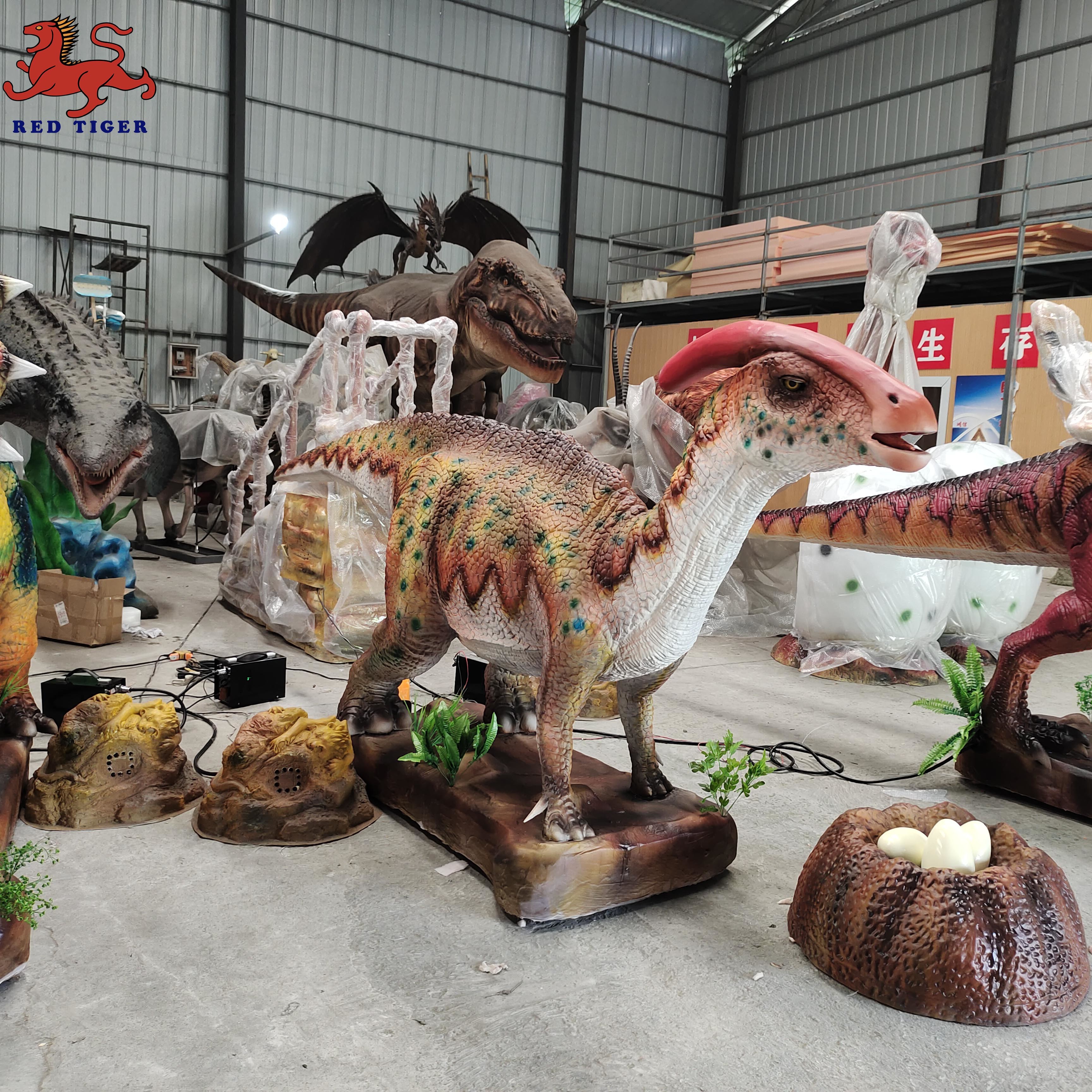 Realistic Animatronic Parasaurolophus Dinosaur Jurassic Amusement Park ...