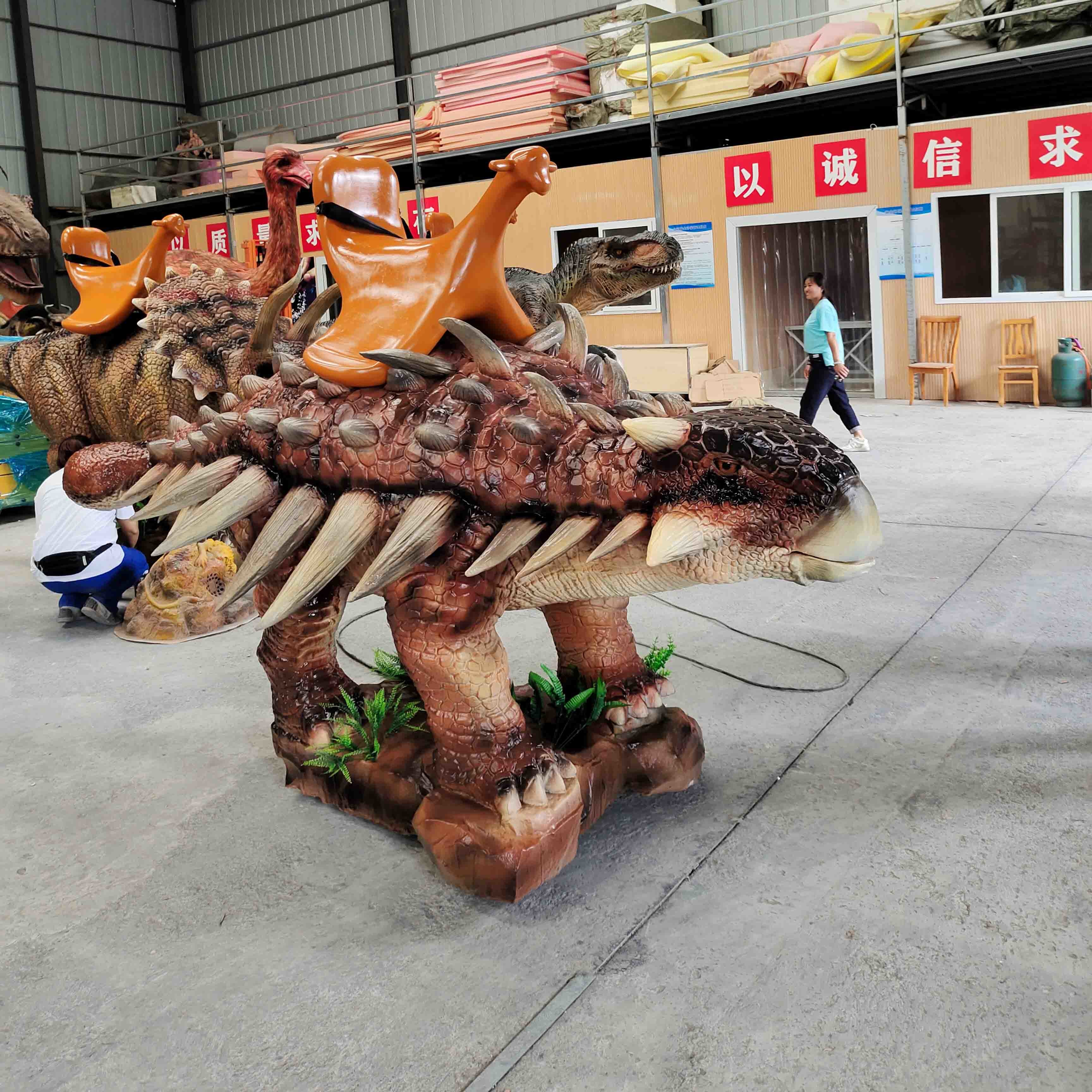 Electric Ride On Animated Rideable Dinosaur Animatronic Ankylosaurus ...