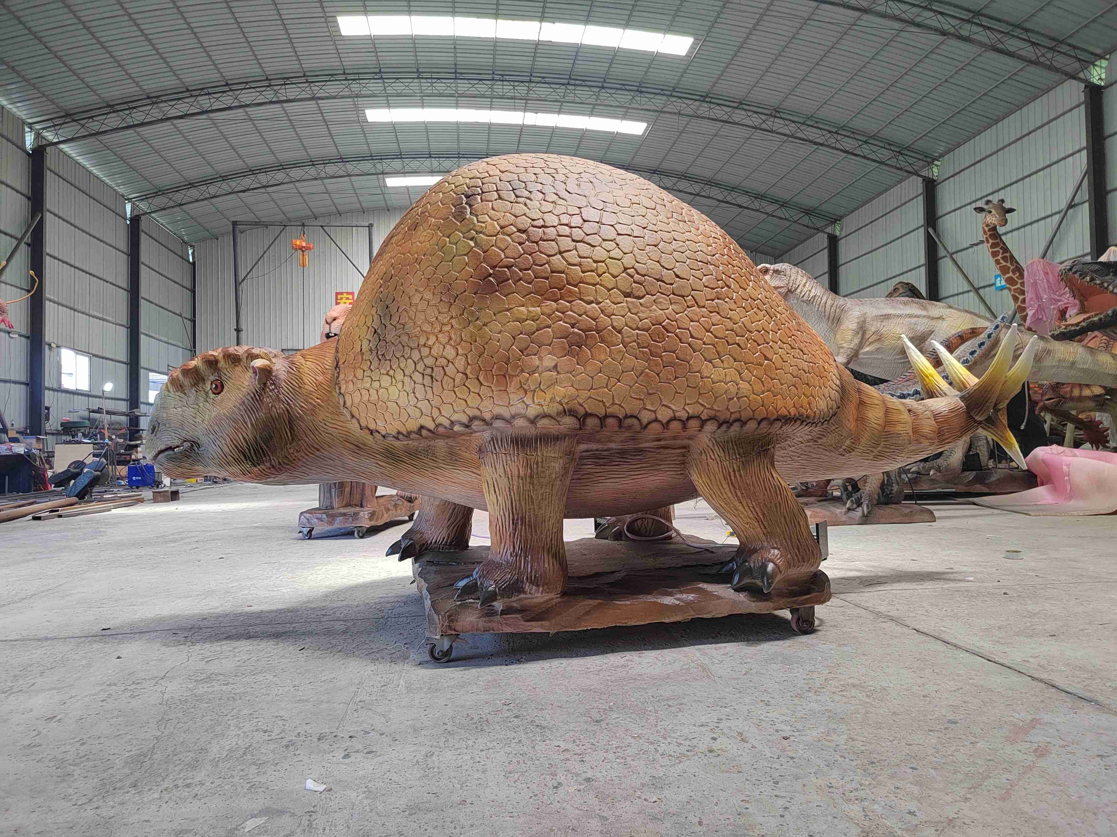Life Sized Animatronic Animal Ice Age Animated Glyptodon Sculpture