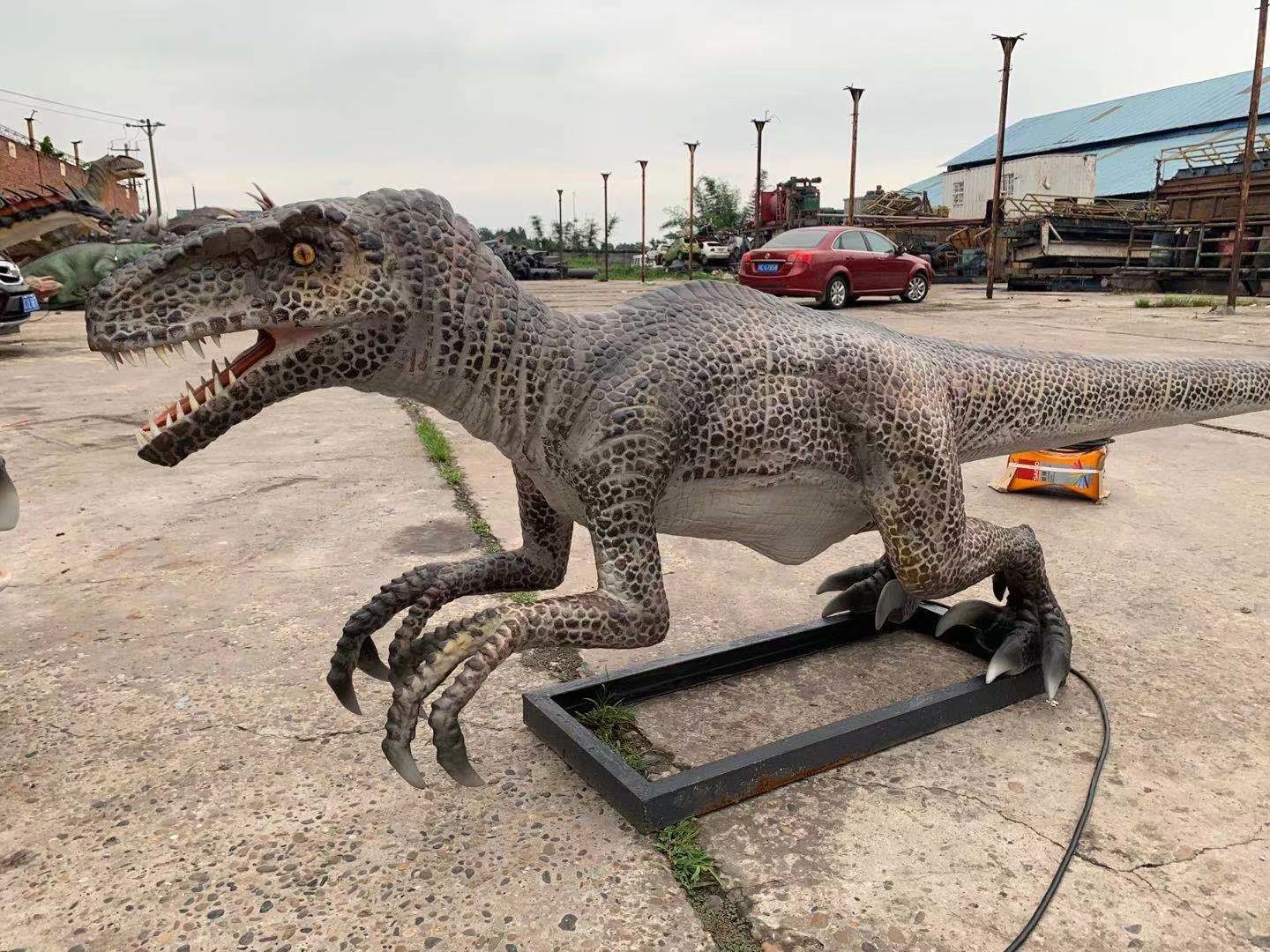 Life Size Realistic Animatronic Dinosaur Velociraptor Model Theme Park ...