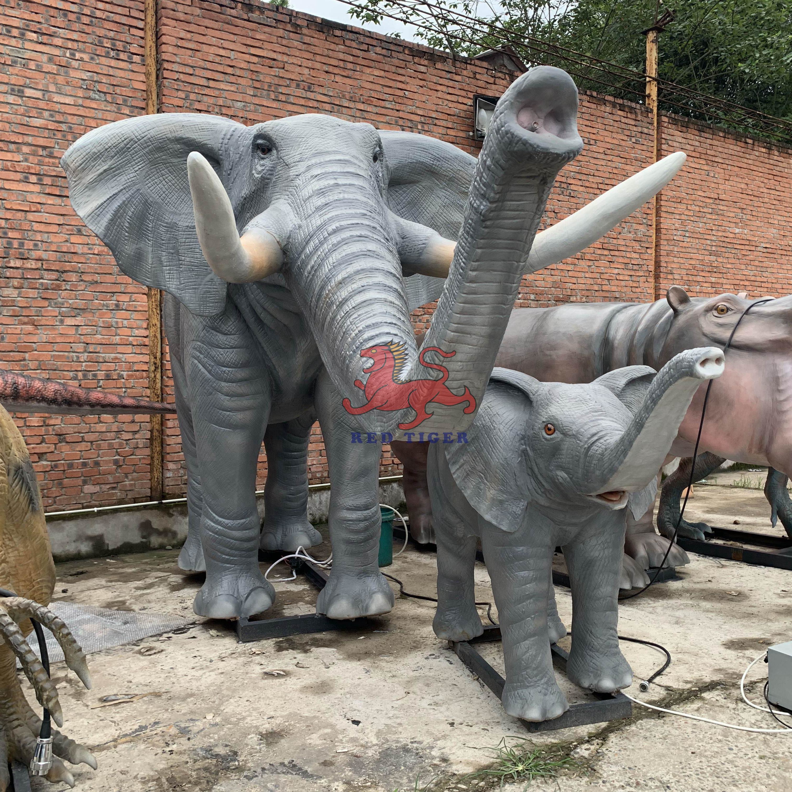 Theme Park Realistic Animatronic Animals Life Size Elephant Customized